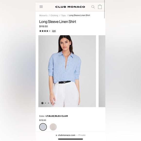 Club Monaco | Tops | Club Monaco Long Sleeve Linen Shirt | Poshmark
